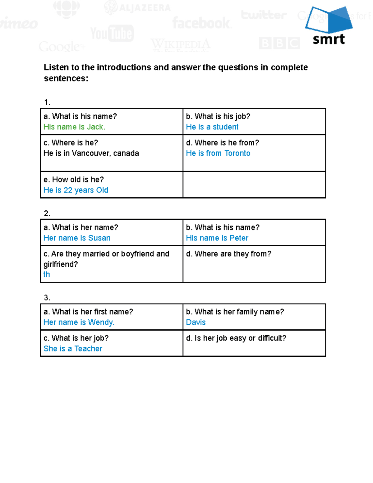 Copia de Engluesi Listening 1-1 Introductions - Listen to the ...