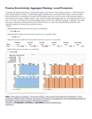 Aggregate Planning Activity - Practice Excel Activity: Aggregate ...