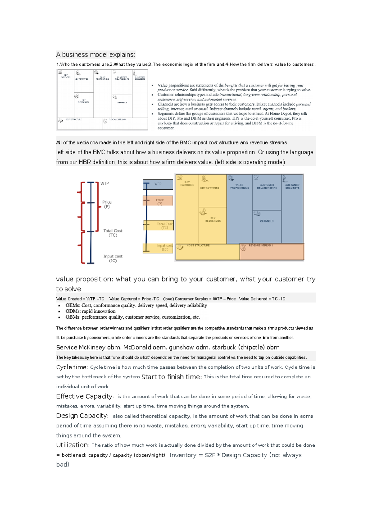 ISOM MIDTERM CHEATSHEET - A business model explains: 1 the customers ...