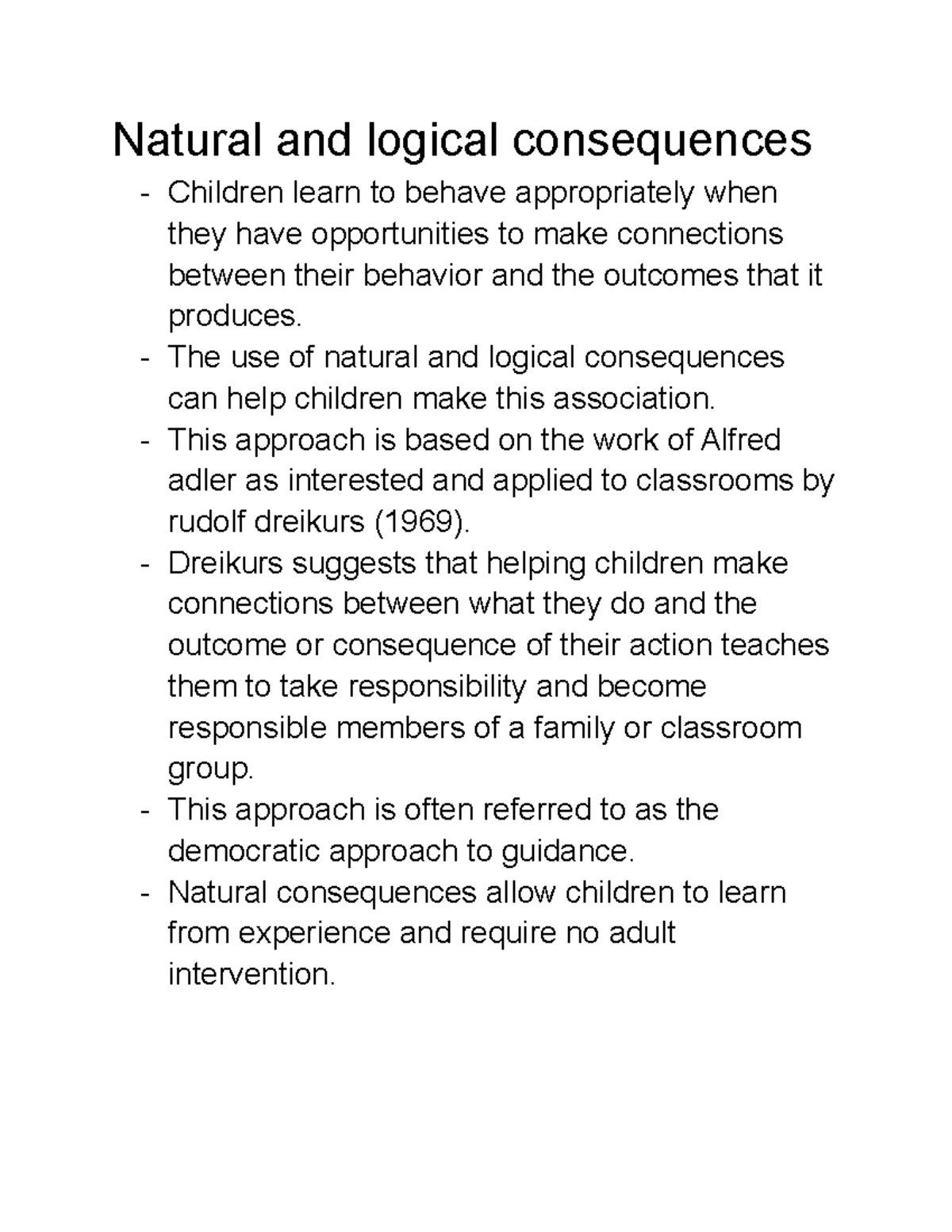 Natural and logical consequences - Natural and logical consequences ...