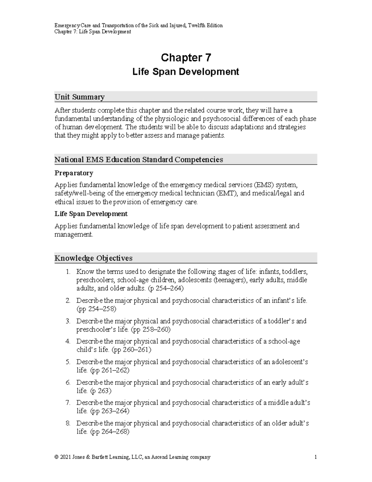 9781284243796 LOUT CH07 - Chapter 7: Life Span Development Chapter 7 Life Span Development Unit ...