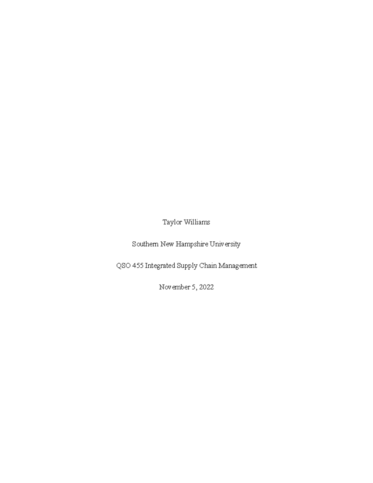 Module 2 Short Paper - Assignment - Taylor Williams Southern New ...