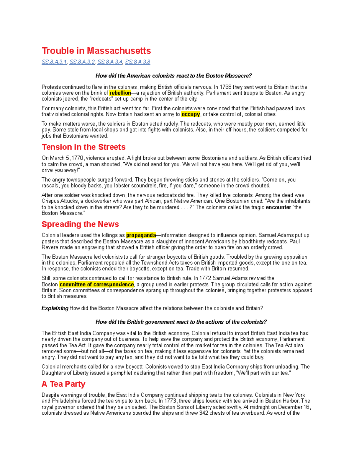 Chapter 5 lesson 2 - College history completed lecture instructor given ...