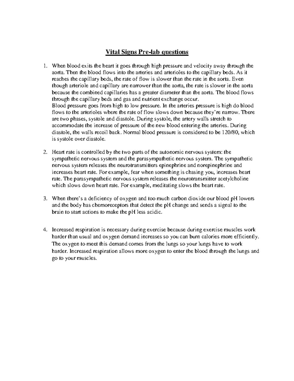 Week 8 Vital Signs Pre-lab questions - Vital Signs Pre-lab questions ...