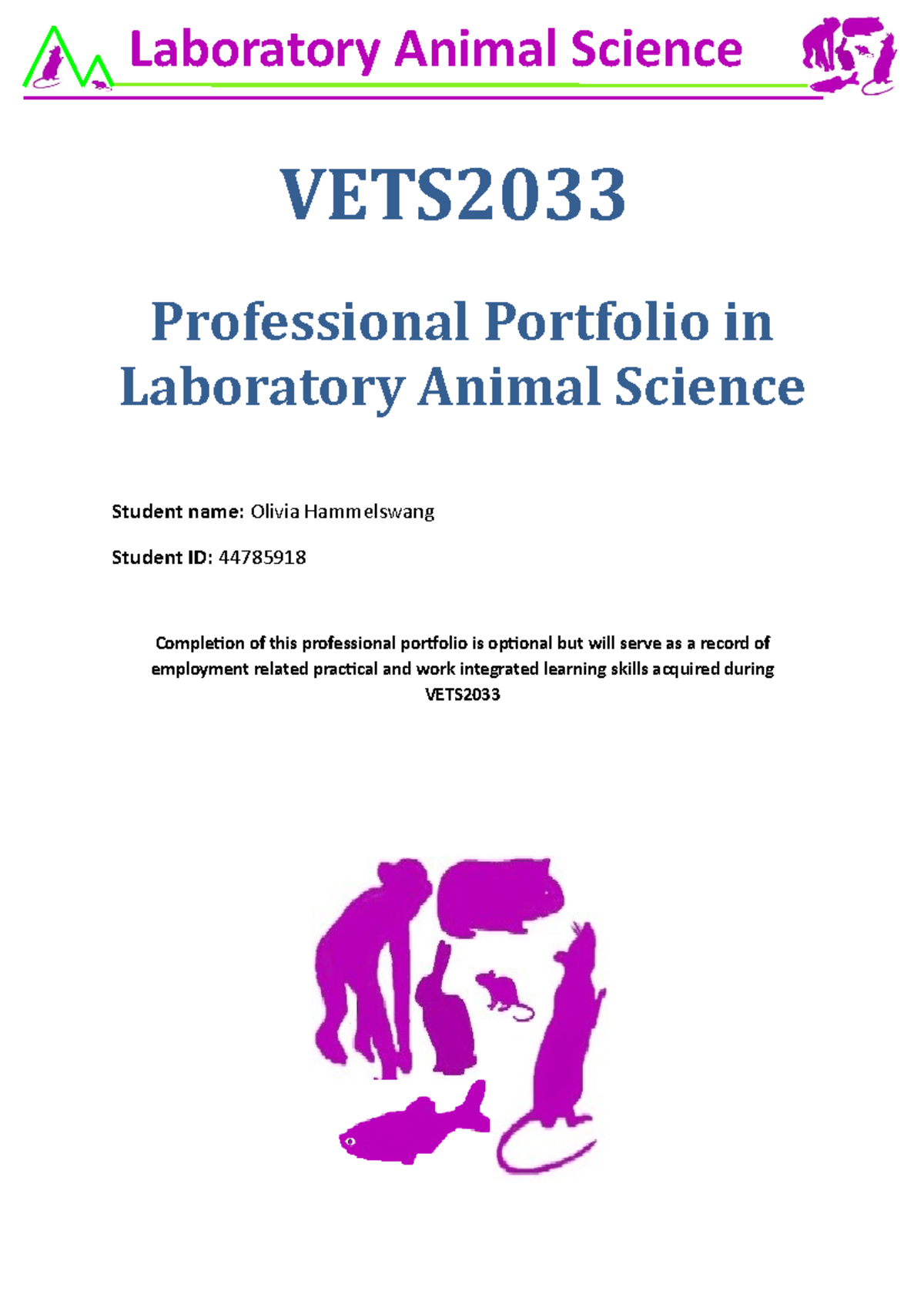 VETS2033 Professional dossier 2018 Final - VETS Professional Portfolio ...