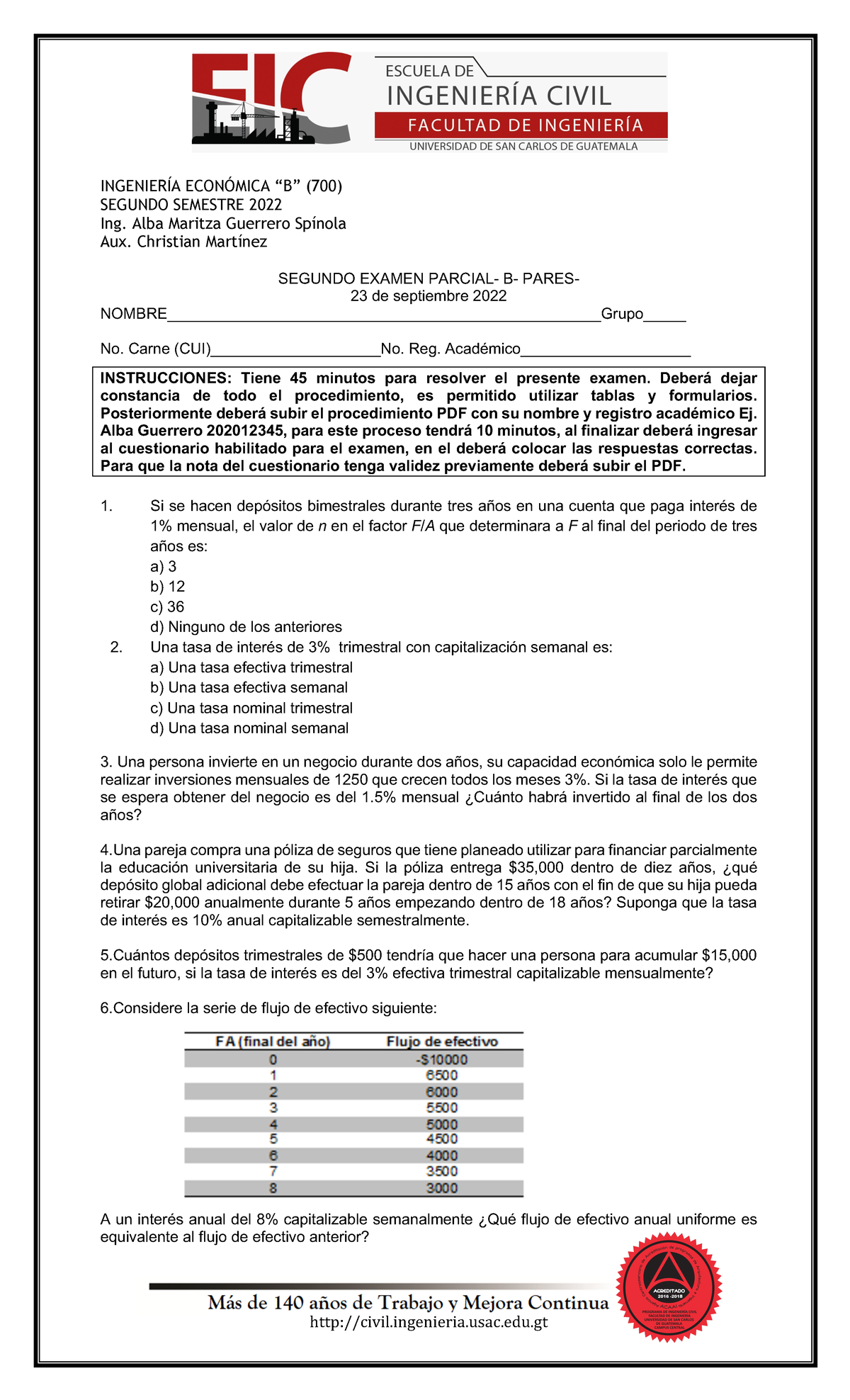 Temario PAR - jhkl - civil.ingenieria.usac.edu INGENIERÍA ECONÓMICA “B ...