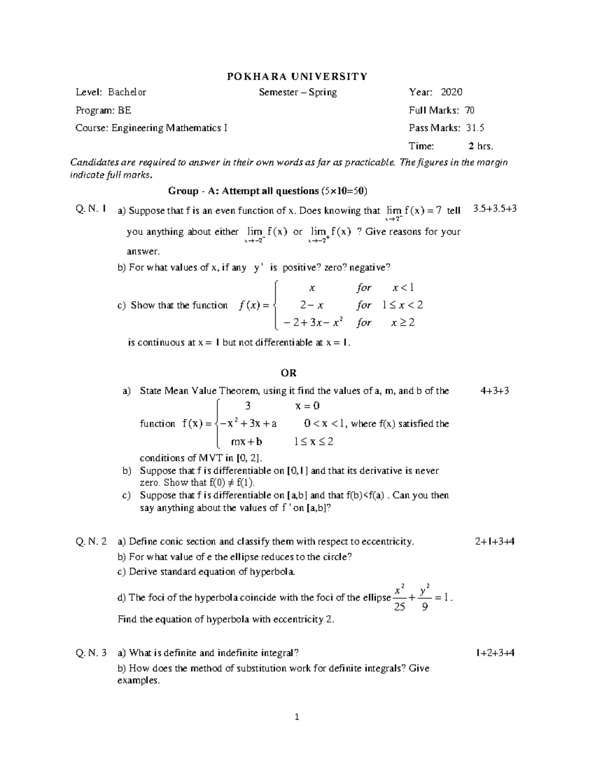 Math-20-Spring - model question - 1 POKHARA UNIVERSITY Level: Bachelor ...
