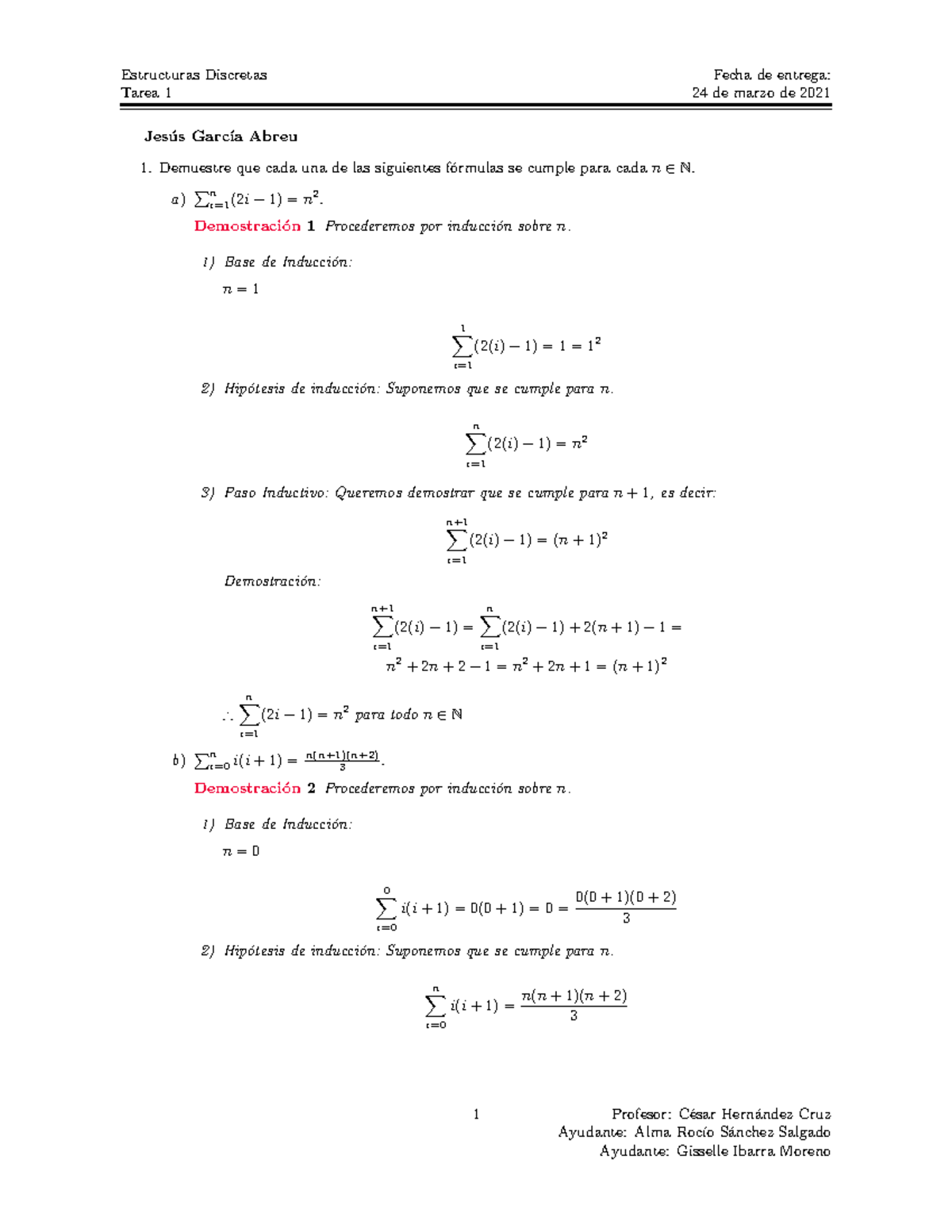Tarea 1 Estructuras Discretas - Tarea 1 24 de marzo de 2021 Jes ́us Garc ́ıa Abreu Demuestre que ...