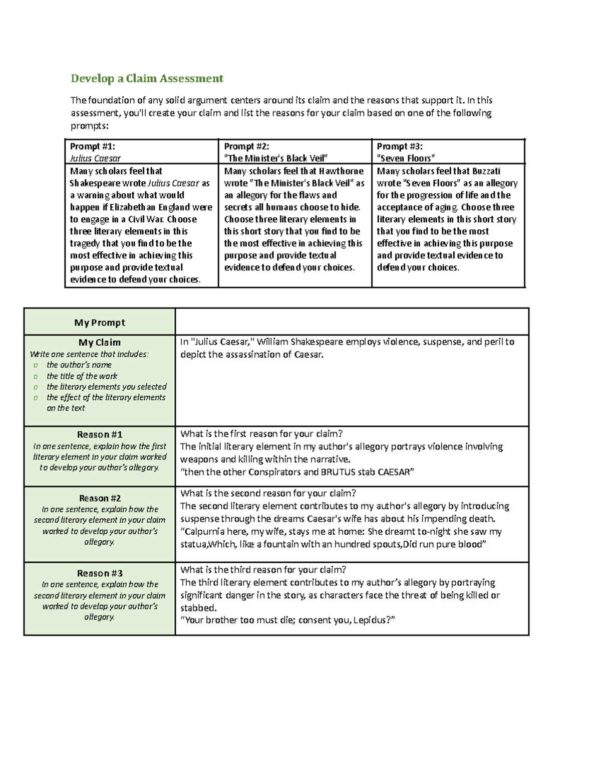 3.01 Assessment - Nothing - Develop a Claim Assessment The foundation ...