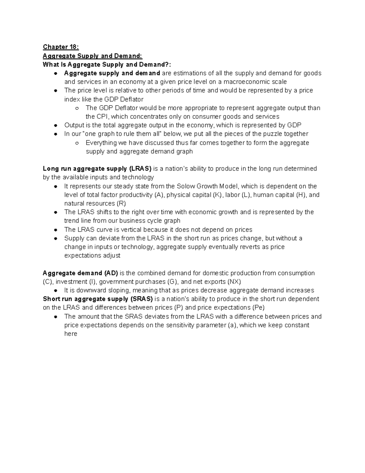 Macroeconomics Chapter 18 Aggregate Supply and Demand Part I - Chapter ...