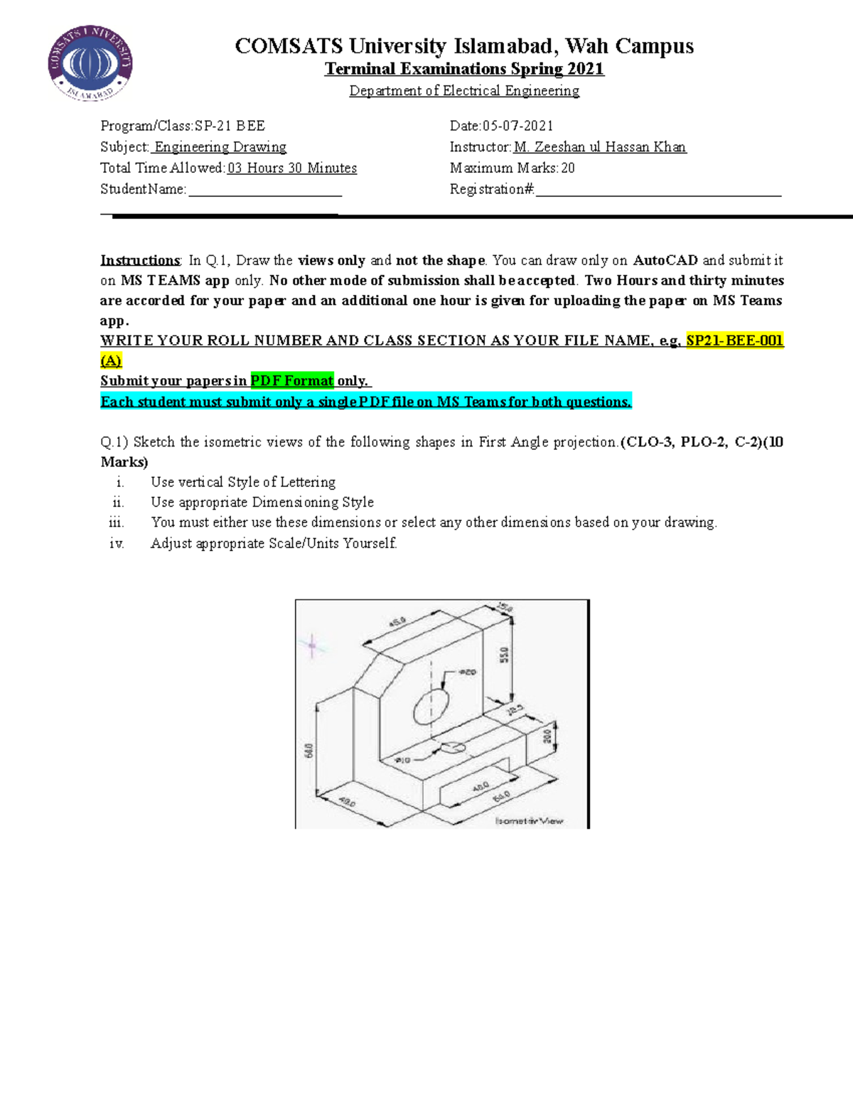 Terminal Paper ED SP21 - COMSATS University Islamabad, Wah Campus ...