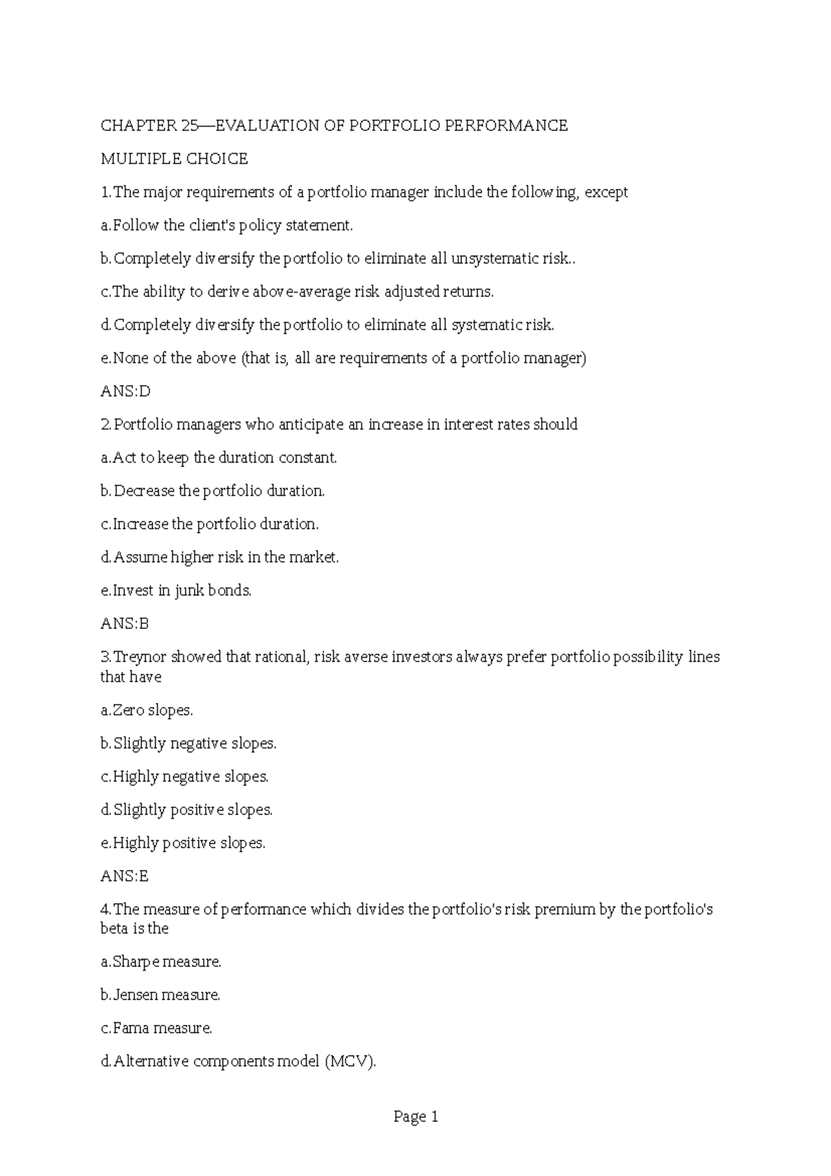 Doc - Summary managment - CHAPTER 25—EVALUATION OF PORTFOLIO ...