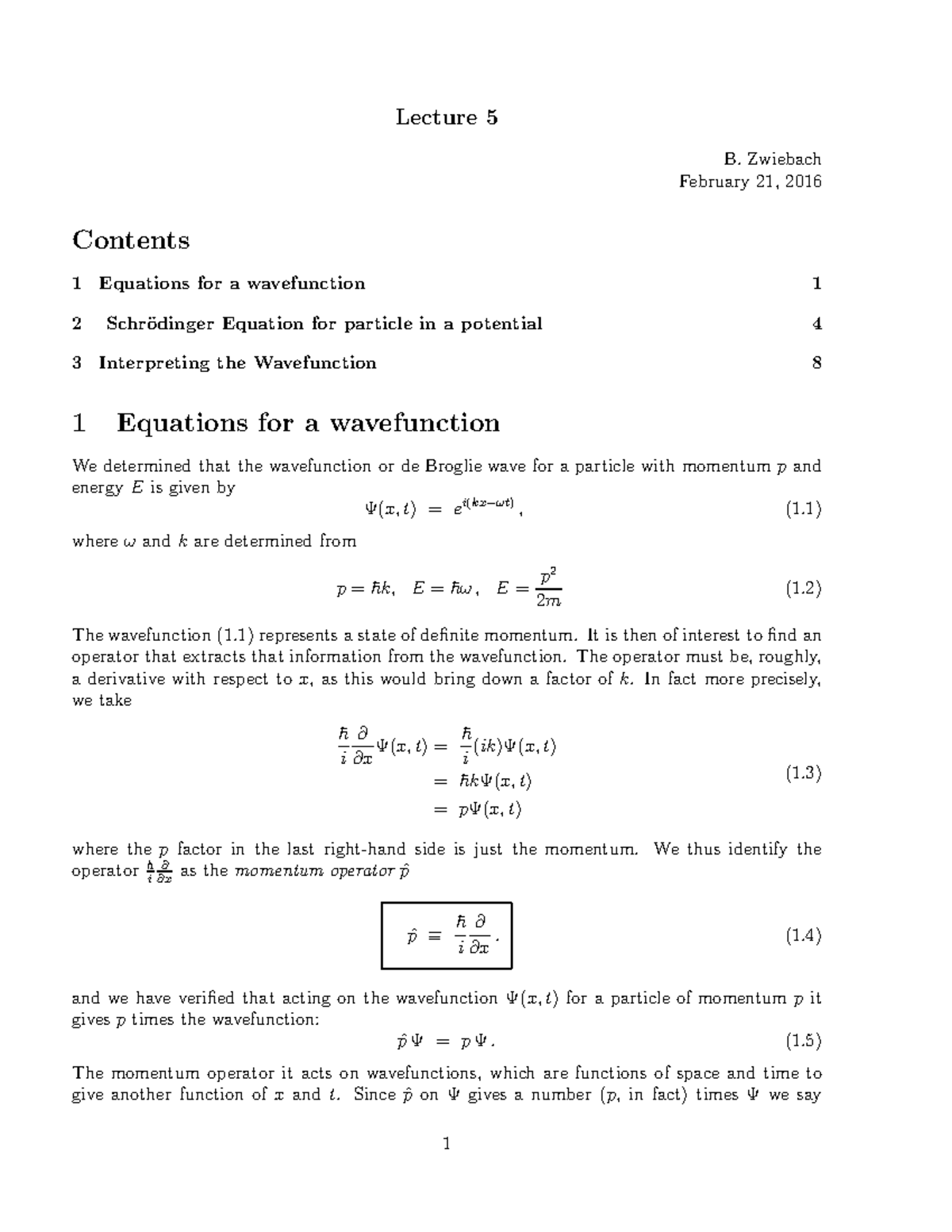 MIT8 04S16 Lec Notes 5 - Lecture 5 B. Zwiebach February 21, 2016 ...