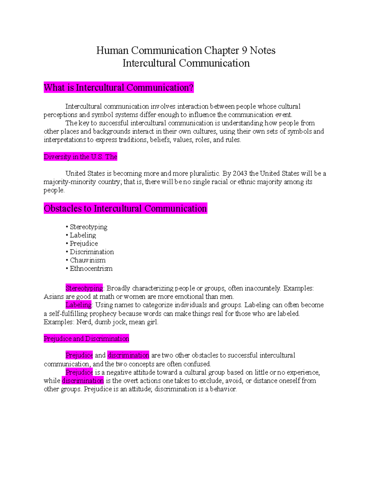 Human Communication Chapter 9 Notes - The key to successful ...