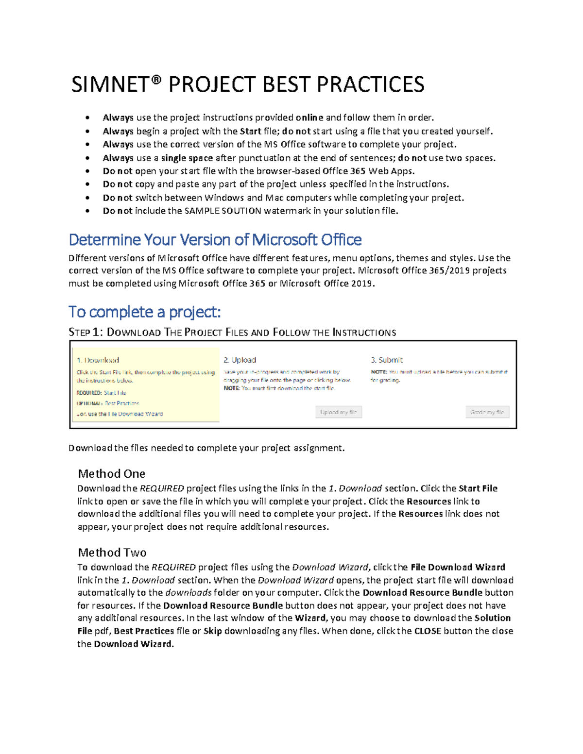 Simnet-project-best-practices-2019 - SIMNET® PROJECT BEST PRACTICES • Always use the project ...