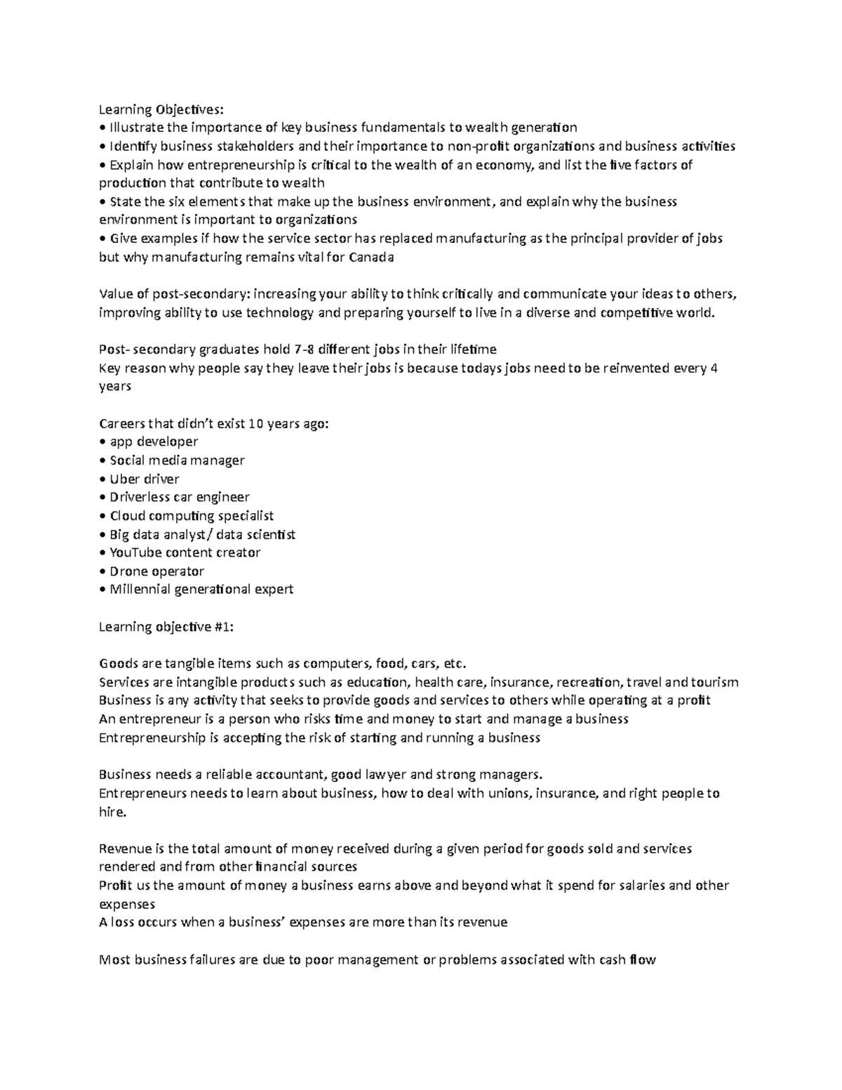 1E03 Chapter 1 - Learning Objectives: Illustrate the importance of key ...