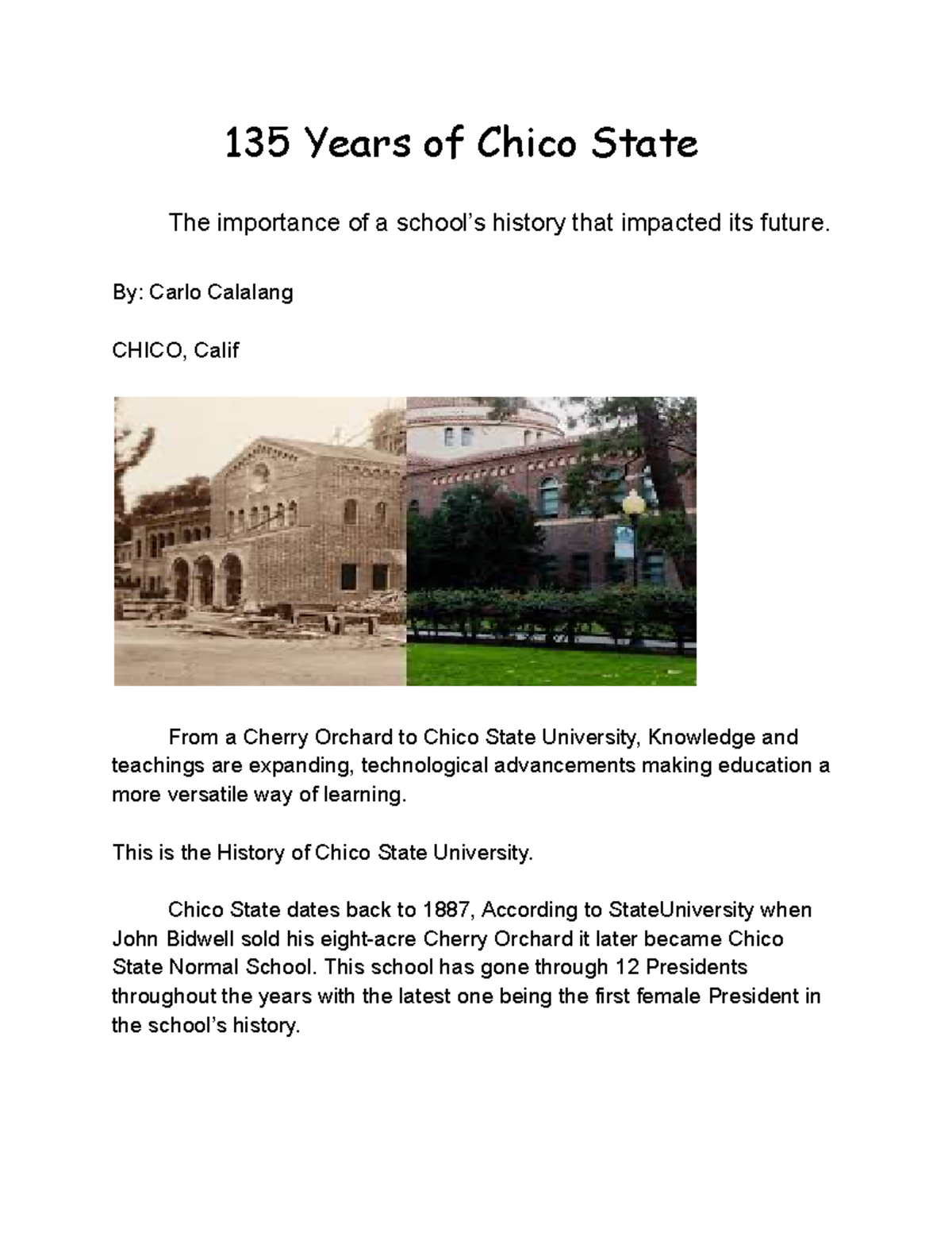 JOUR Research Article Rough Draft-4 - 135 Years of Chico State The ...