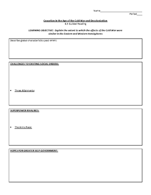 AP World History Unit 8 Study Guide - Unit 8: Cold War and ...