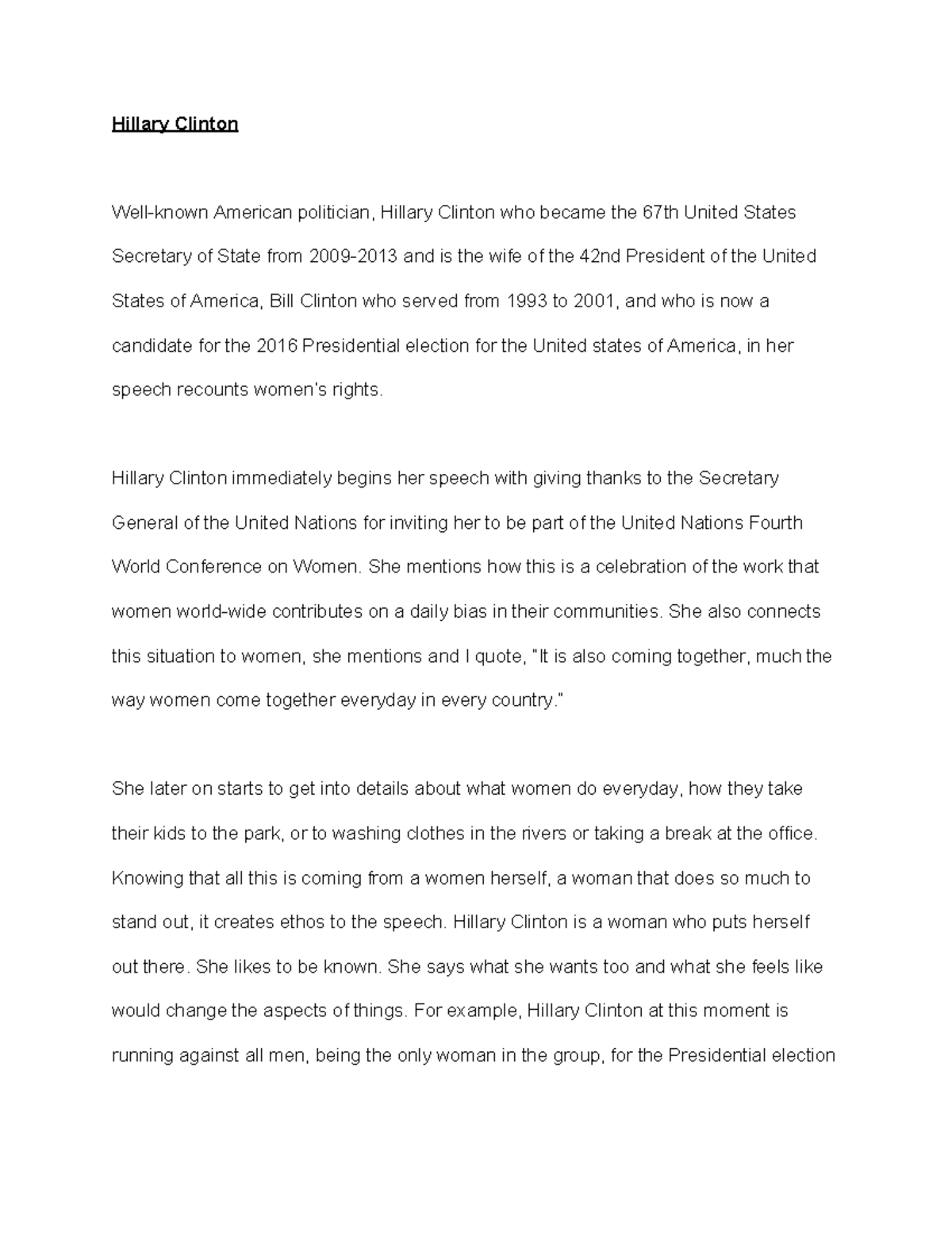 Hillary Clinton - Grade: B - Hillary Clinton Well-known American ...