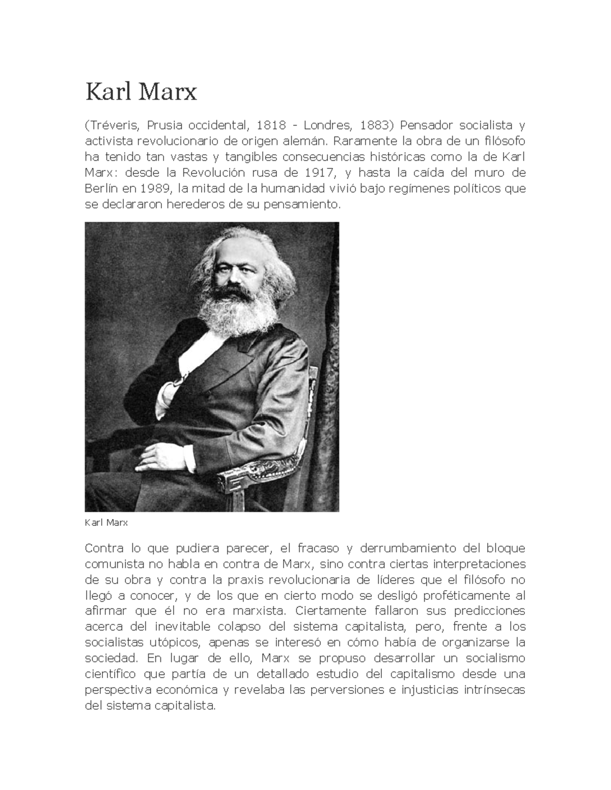Karl Marx - servicio - Karl Marx (Tréveris, Prusia occidental, 1818 ...