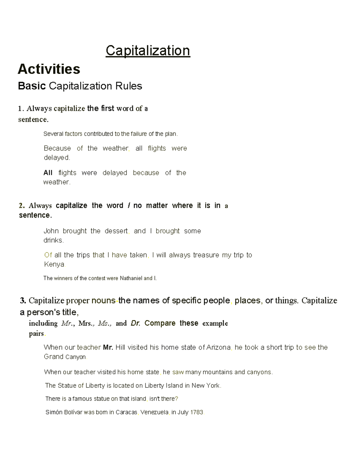 Great Writing capitalization and punctuation - Capitalization ...