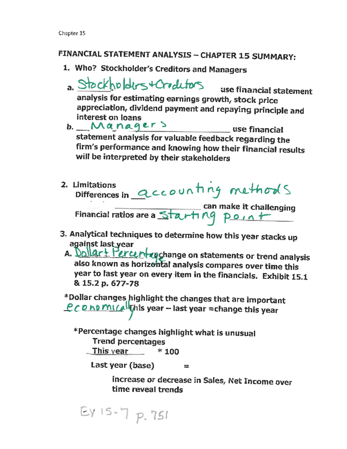 Ch 15 Instructor Notest part 1 of 2 - ACG2071 - Studocu