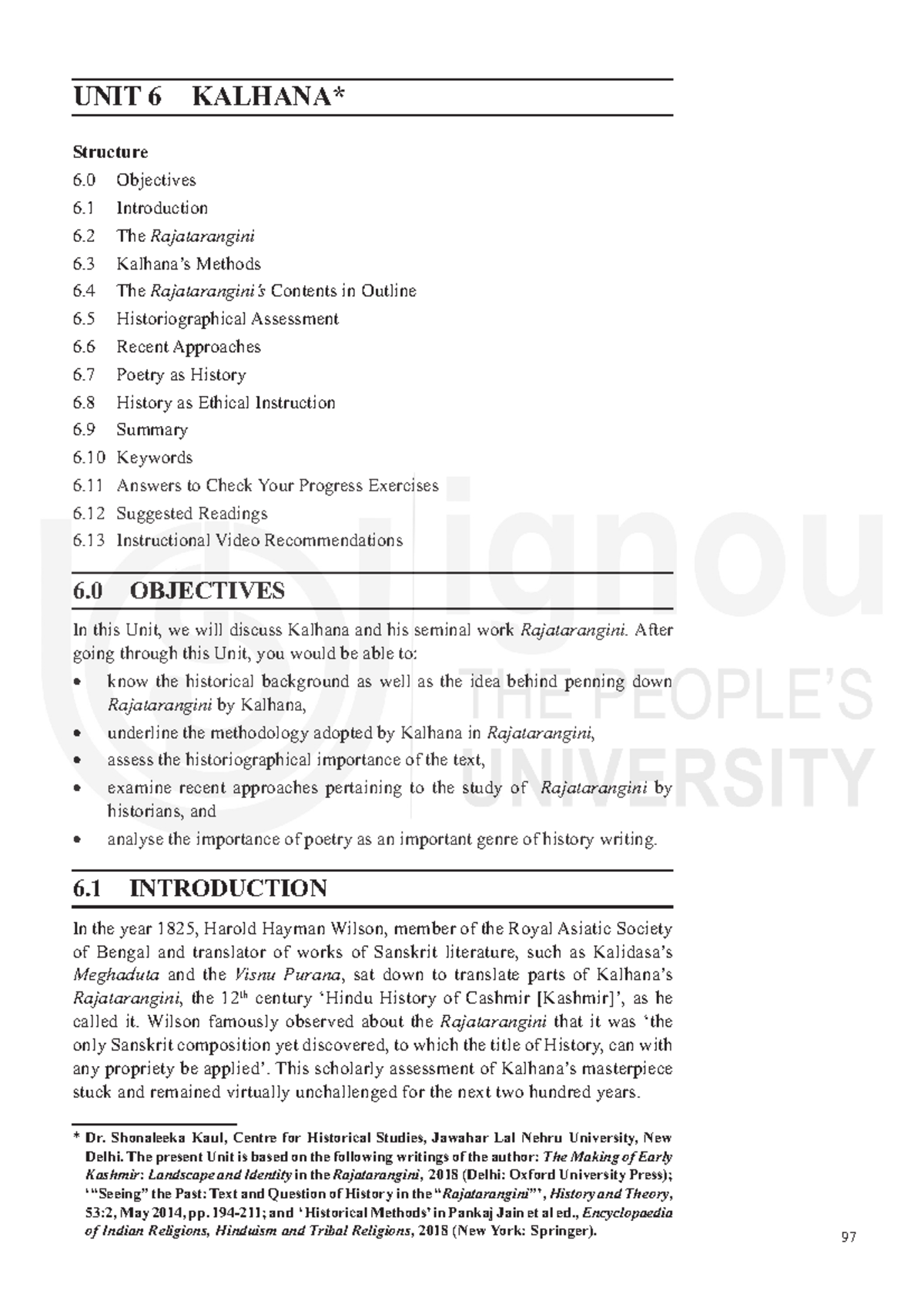 Unit-6 - Notes - Inscriptions and UNIT 6 KALHANA* Prashastis Structure ...
