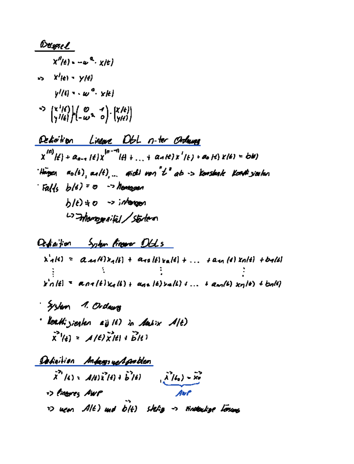Skript lineare Differentialgleichungen - Beispiel X It w Ht X It yIt ...