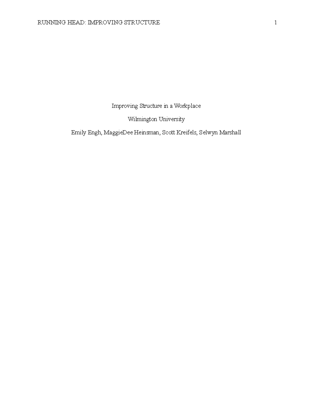 Improving Structure in a Workplace - More importantly, how those ...