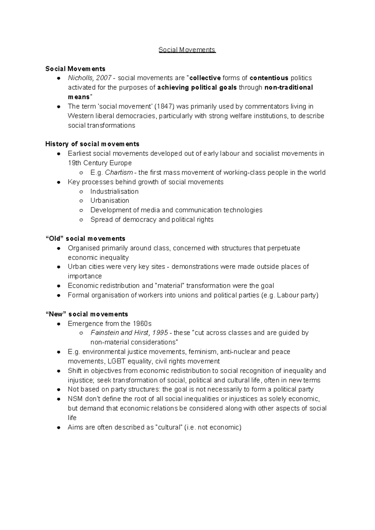 5. Social Movements - Social Movements Social Movements Nicholls, 2007 ...