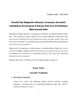 Dambii lafa magaala 182 2008 - BAAFATA Kutaa Tokko: Tumaalee Waliigalaa ...