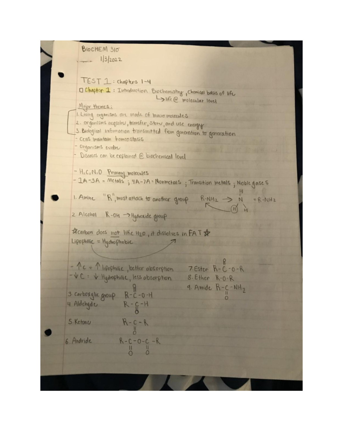 CHEM 310 Test 1 REVIEW Chapters 1-4 - Studocu