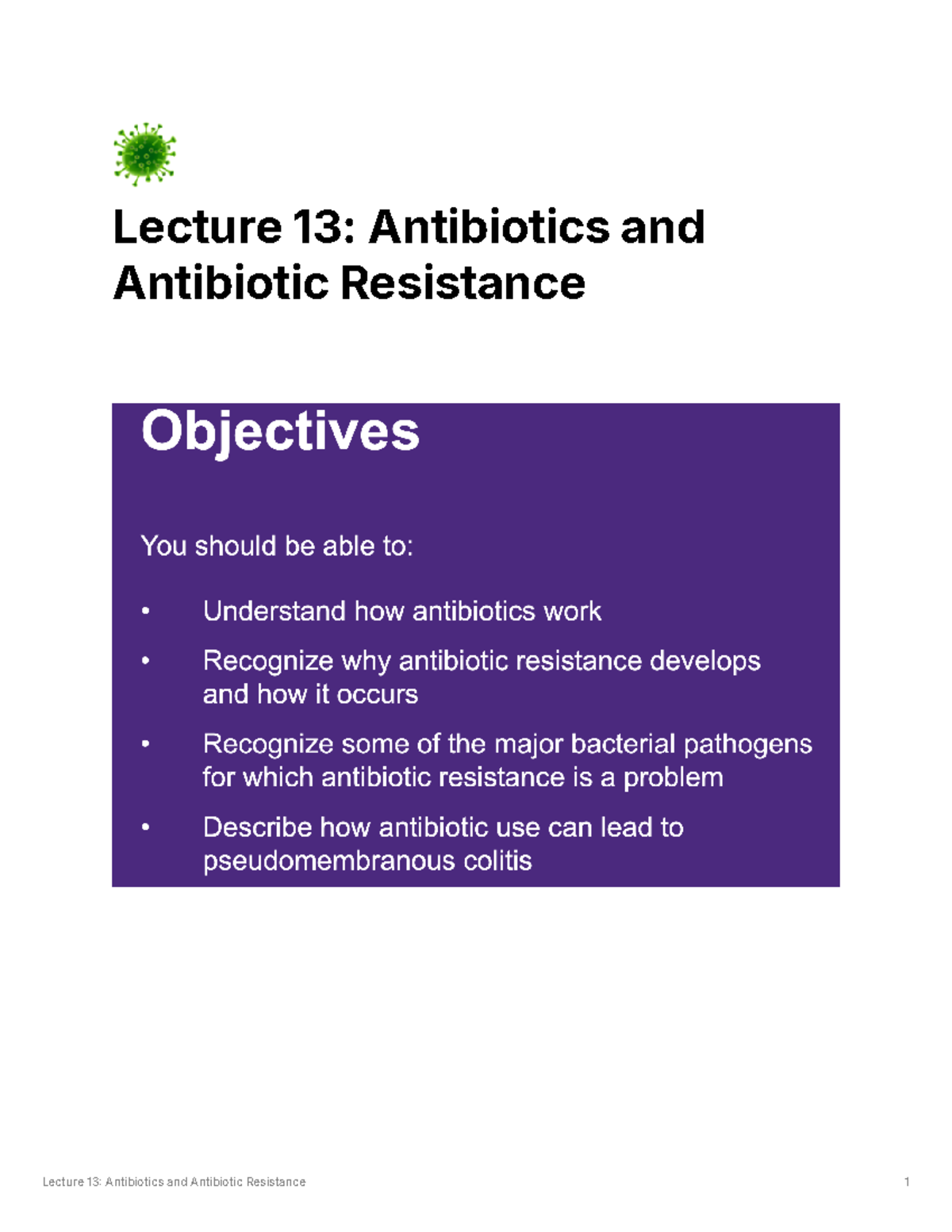 Week 05, Lecture 12 - Antibiotics and Antibiotic Resistance - 🦠 Lecture ...