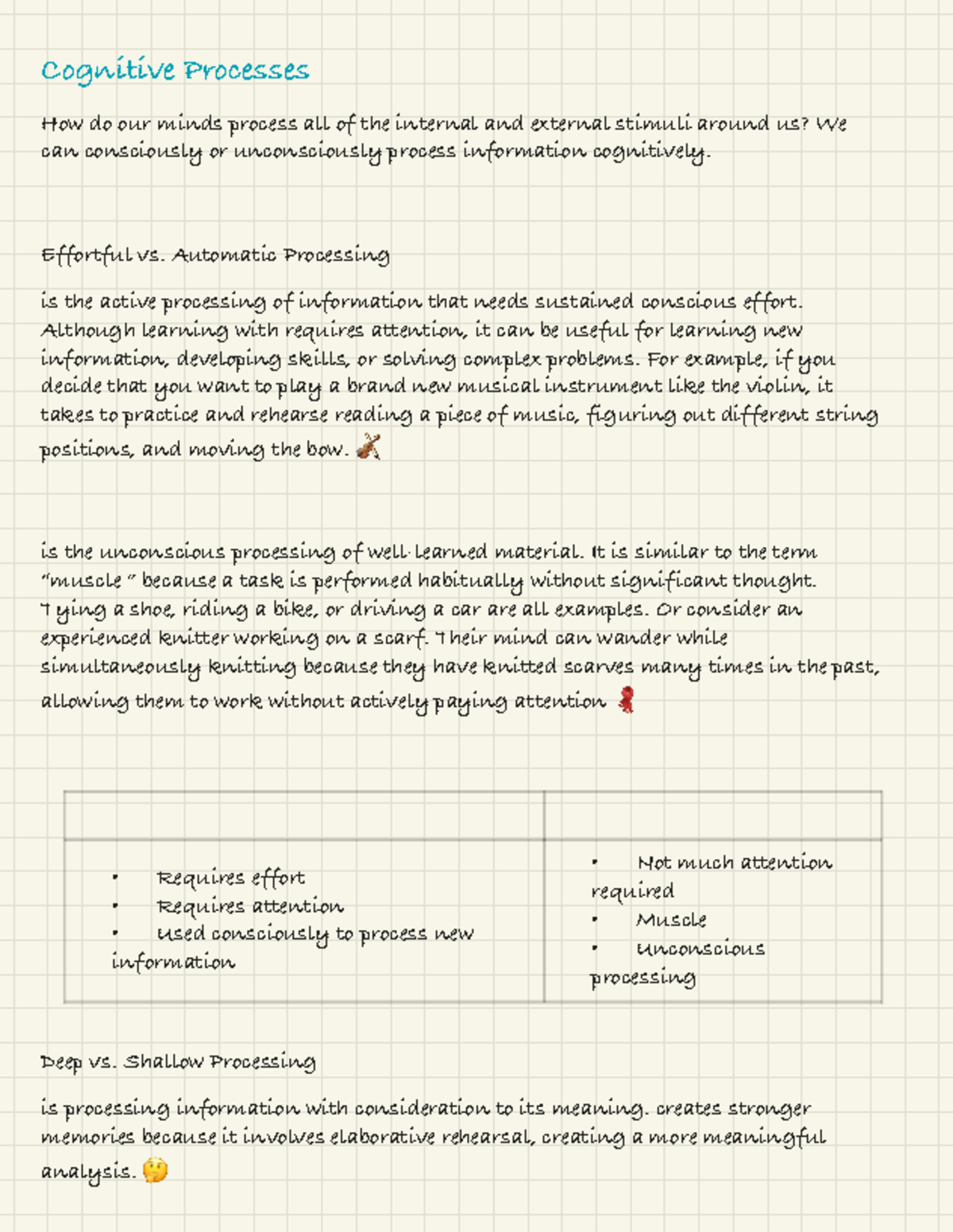 Memory and cognition - Cognitive Processes How do our minds process all ...