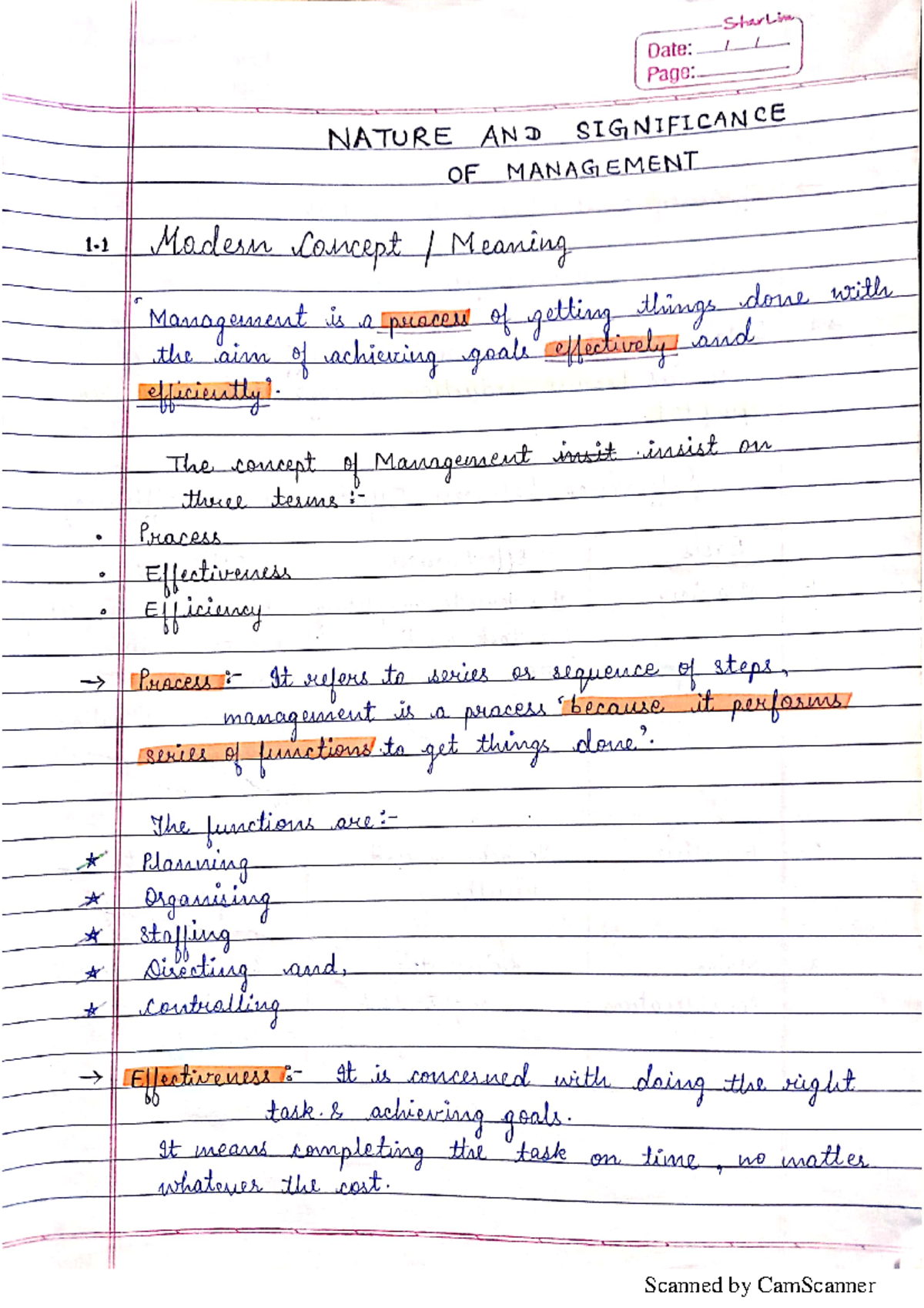 Business Studies Notes Class 12 (Nature & Significance of Management ...