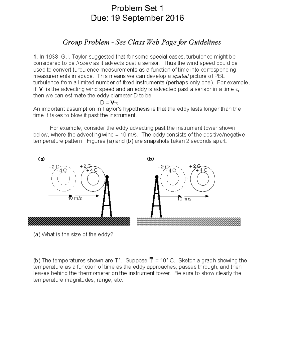 Seminar Assignments Problem Set 1 Problem Set 1 Due 19 September 2016 Problems 1 Due 15