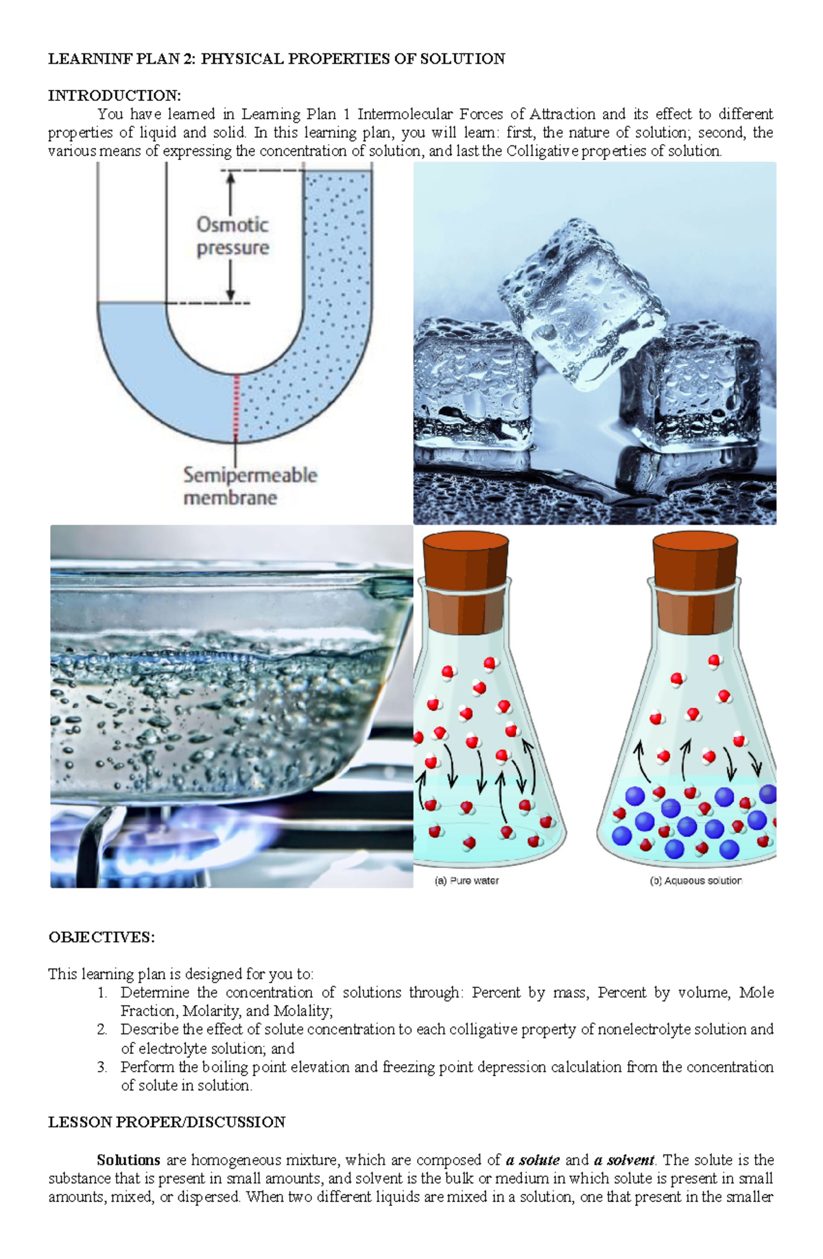 CHEM2- Learning PLAN2 - Lecture notes 6 - LEARNINF PLAN 2: PHYSICAL ...