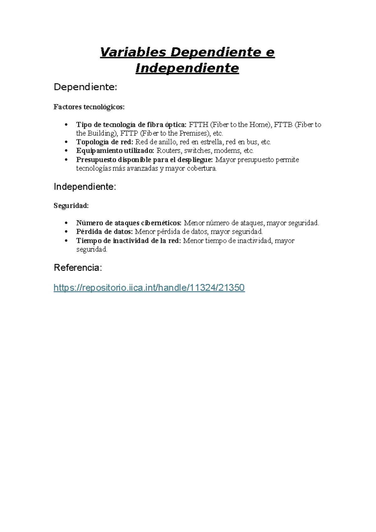 Variables Dependiente e Independiente - Variables Dependiente e Independiente Dependiente ...