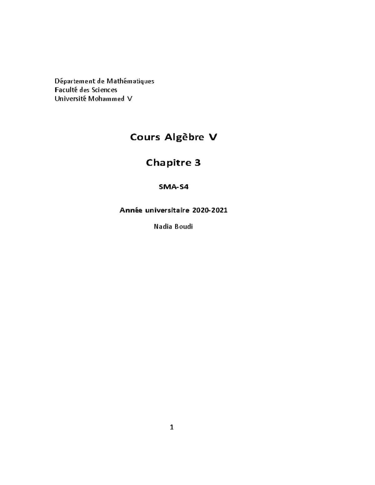 Cours Algebre V SMA-S4 chapitre 3 - D ́epartement de Math ́ematiques Facult ́e des Sciences Univ ...