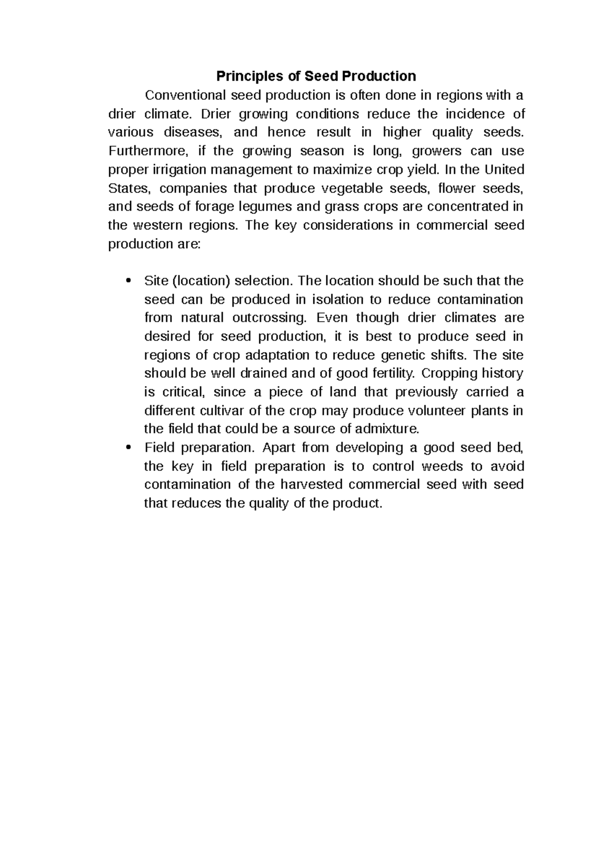 Principles of Seed Production - Principles of Seed Production ...