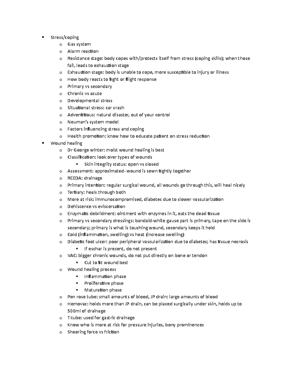 N210 exam 3 notes - Stress/coping o Gas system o Alarm reaction o ...