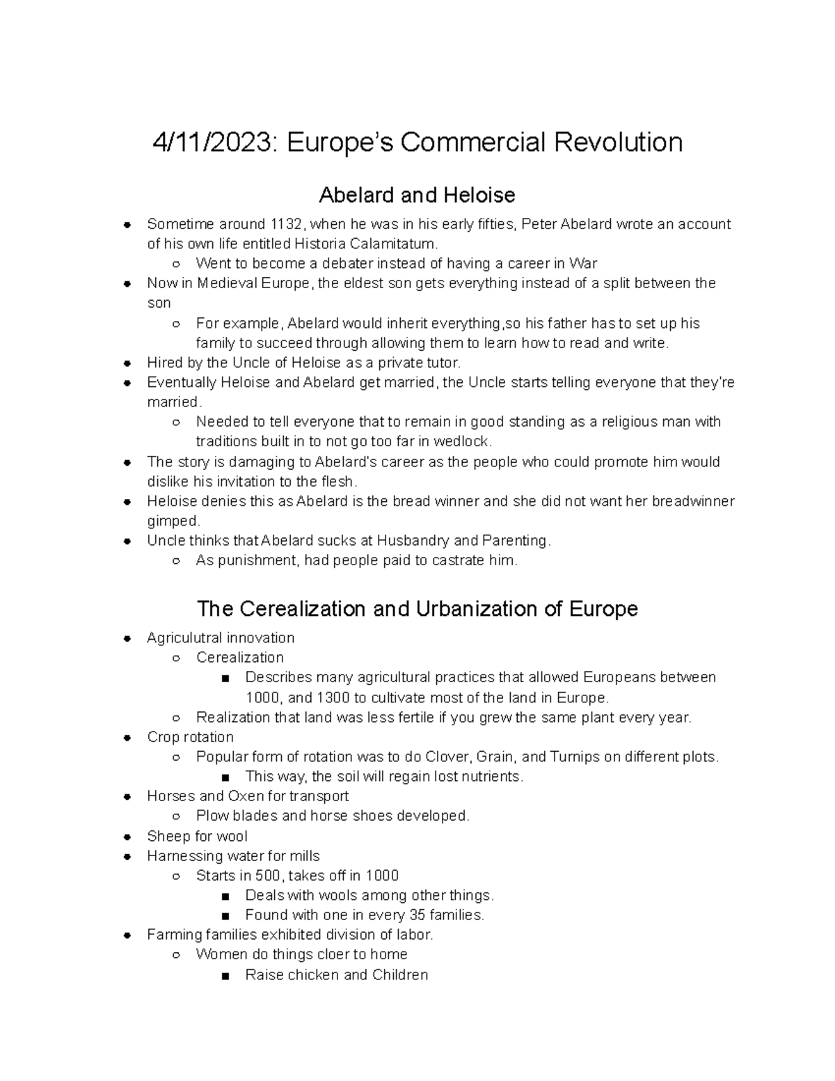 Europe’s Commercial Revolution - 4/11/2023: Europe’s Commercial ...