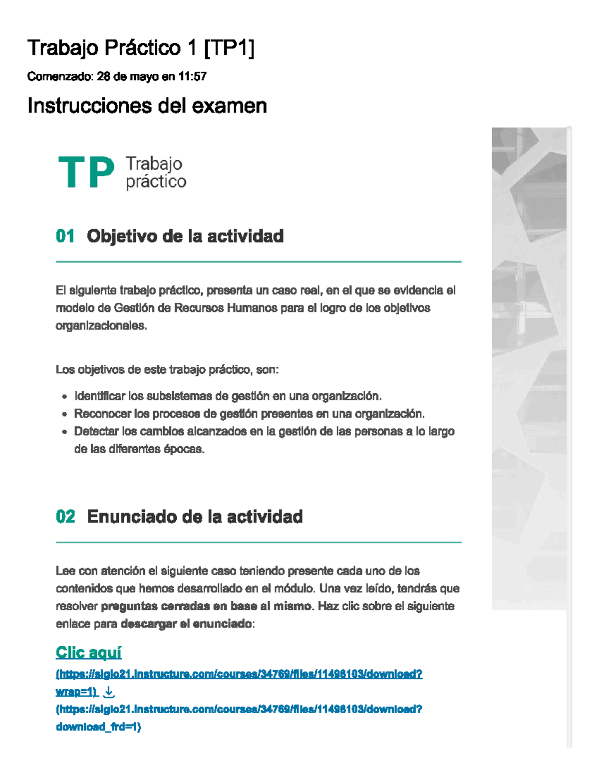 Trabajo Práctico 1 [TP1] 85% - Administración Recursos Humanos - Studocu