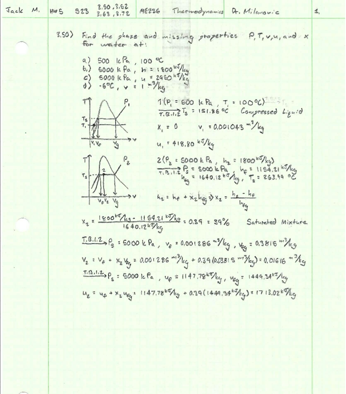 Fundamentals of Thermodynamics, 10th Edition Chapter 3 Practice ...