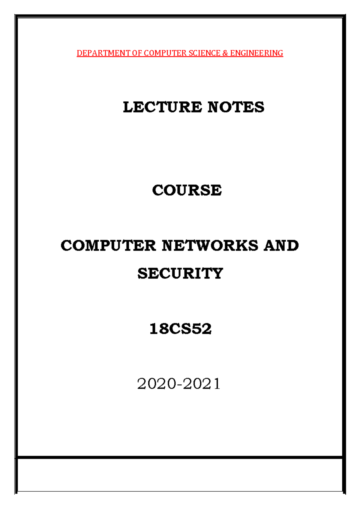 18CS52 - Notes CNS - DEPARTMENT OF COMPUTER SCIENCE & ENGINEERING ...