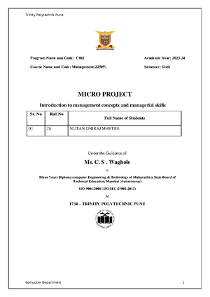 MAD Microproject NP - mad micro project - Government Polytechnic,Washim A MICRO PROJECT REPORT ...
