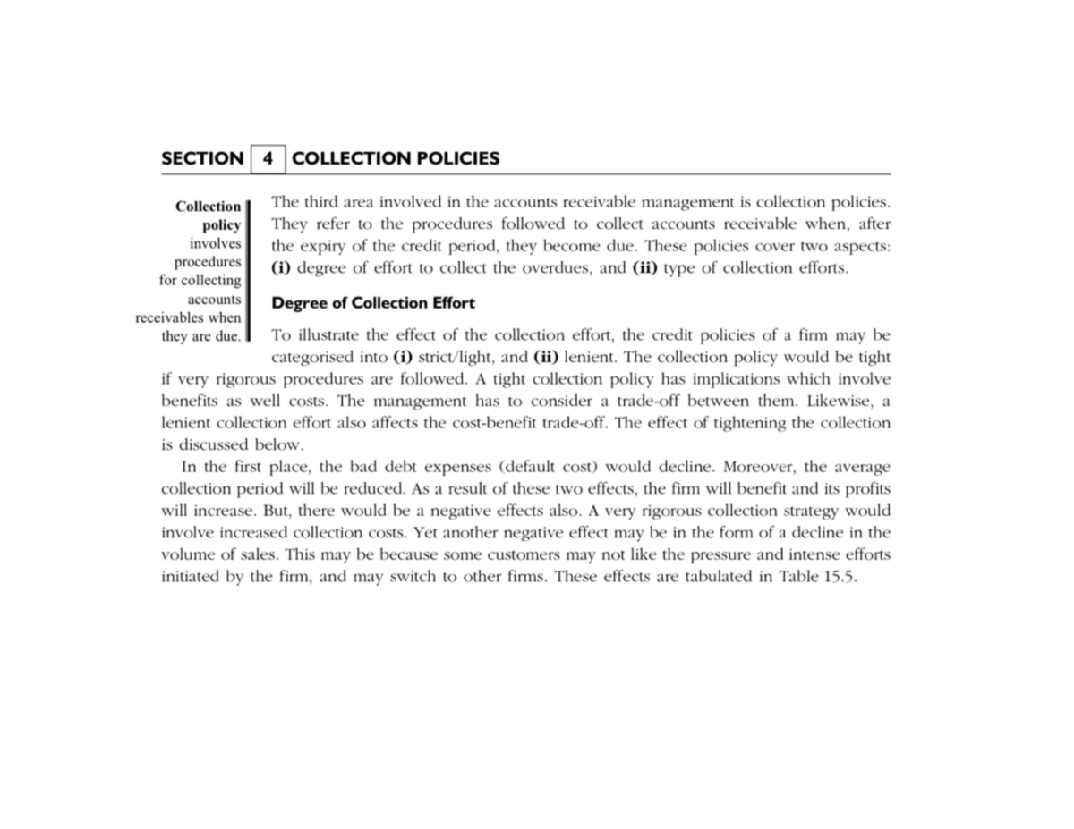 Collection Policies - Financial Management - Studocu