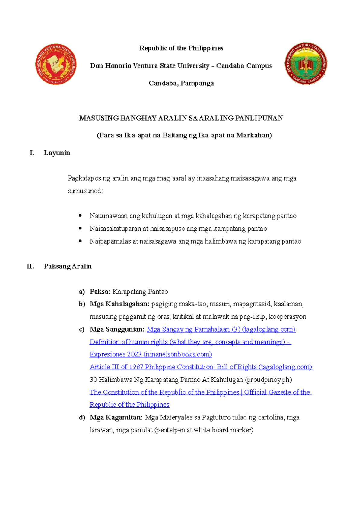 DLP APAN Trisha MAAM JEN - Republic of the Philippines Don Honorio ...