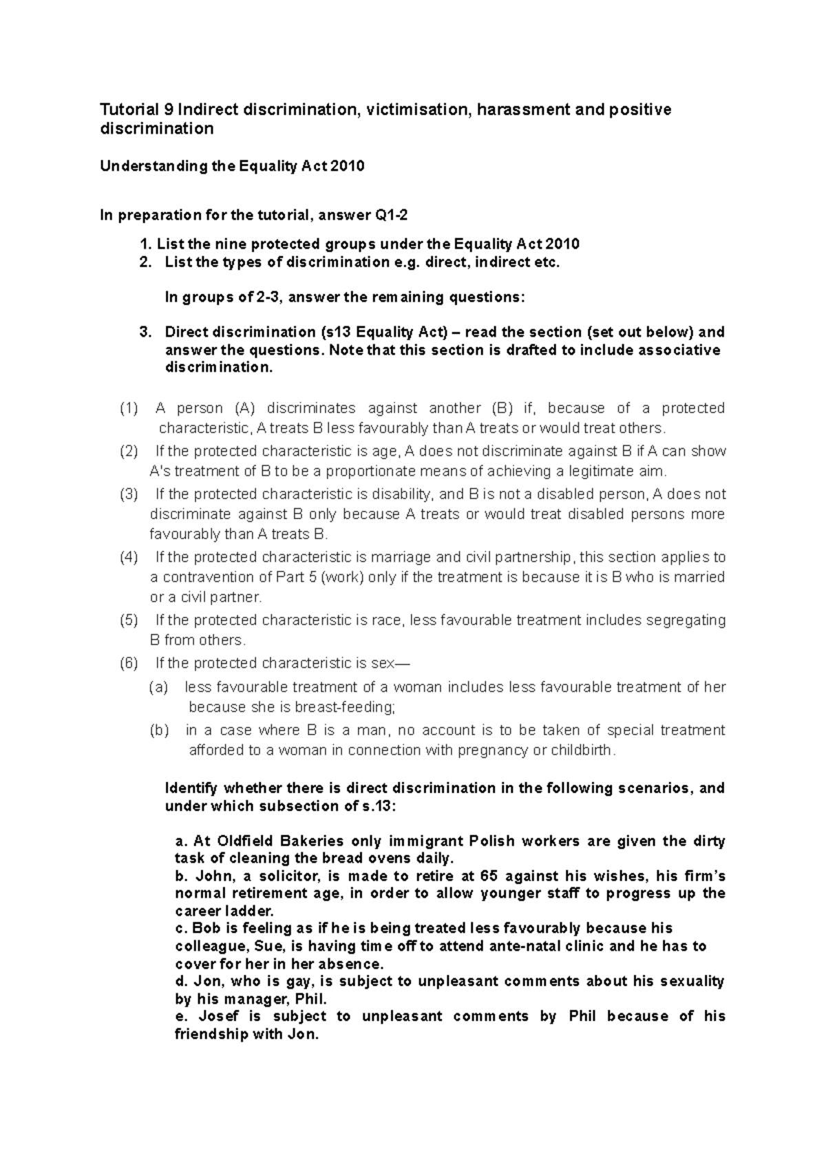 Tutorial 9 Indirect discrimination - Tutorial 9 Indirect discrimination ...