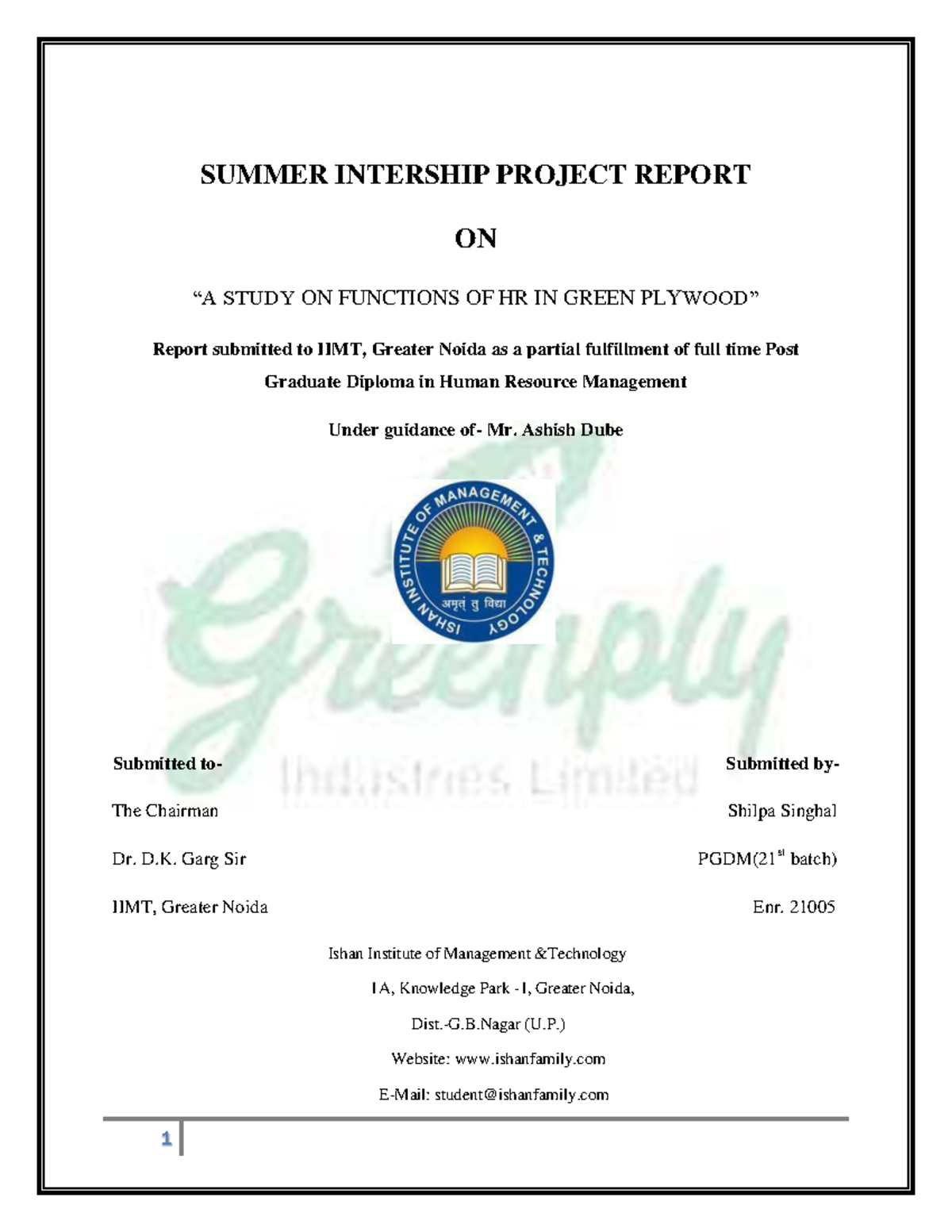 Summer Intership Project Report ON A STU - υ SUMMER INTERSHIP PROJECT ...